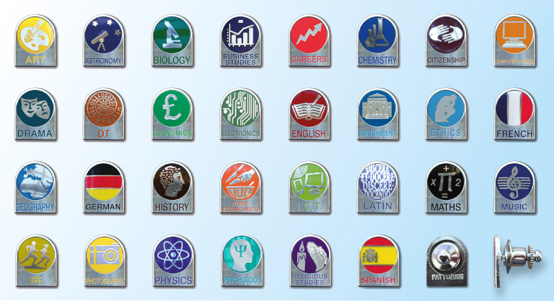School Subject achievement badges | Fattorini